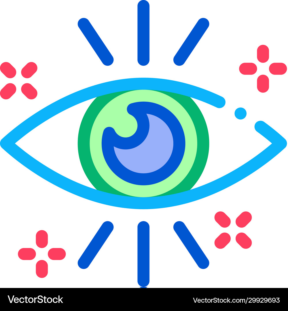 Healthy human eye organ icon thin line Royalty Free Vector
