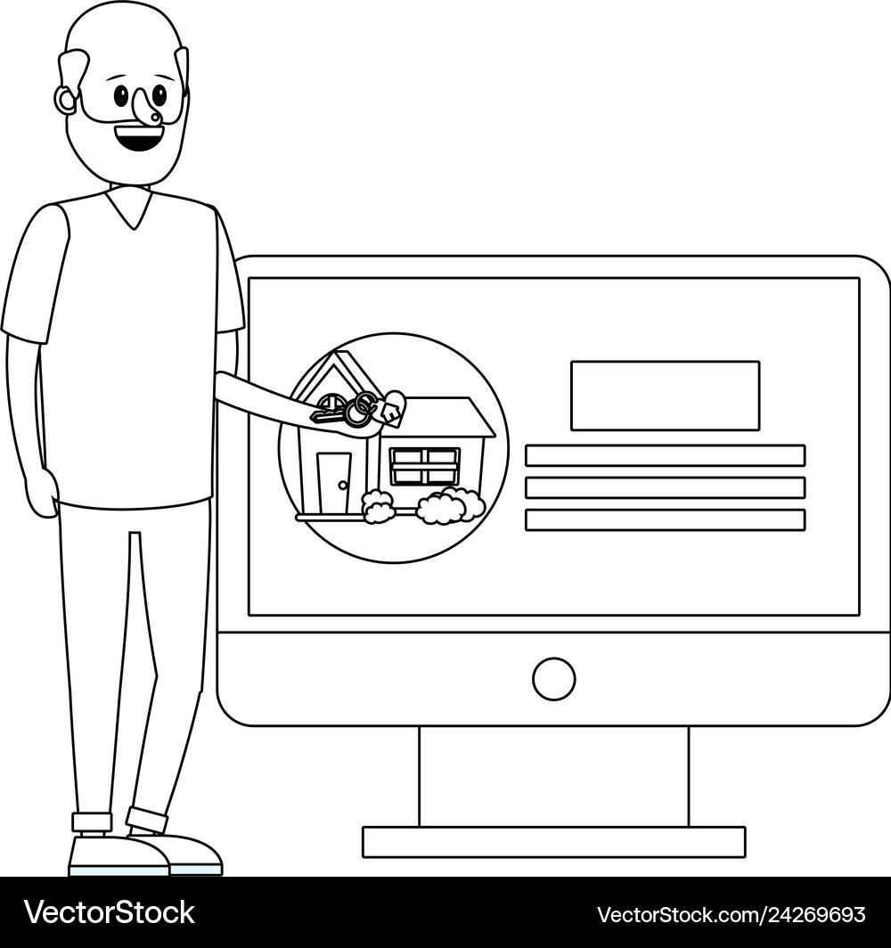 Real estate man cartoon Royalty Free Vector Image