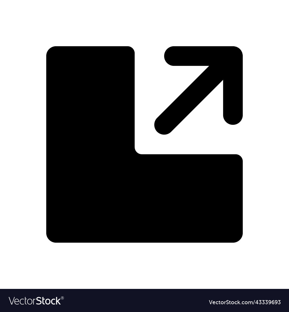 Resize black glyph ui icon Royalty Free Vector Image