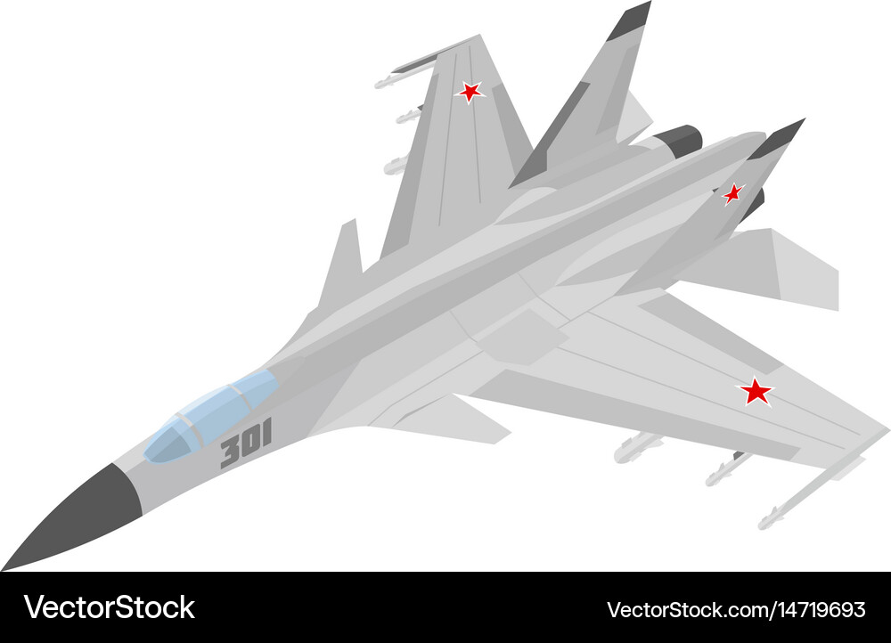 Russian jet fighter aircraft painted Royalty Free Vector