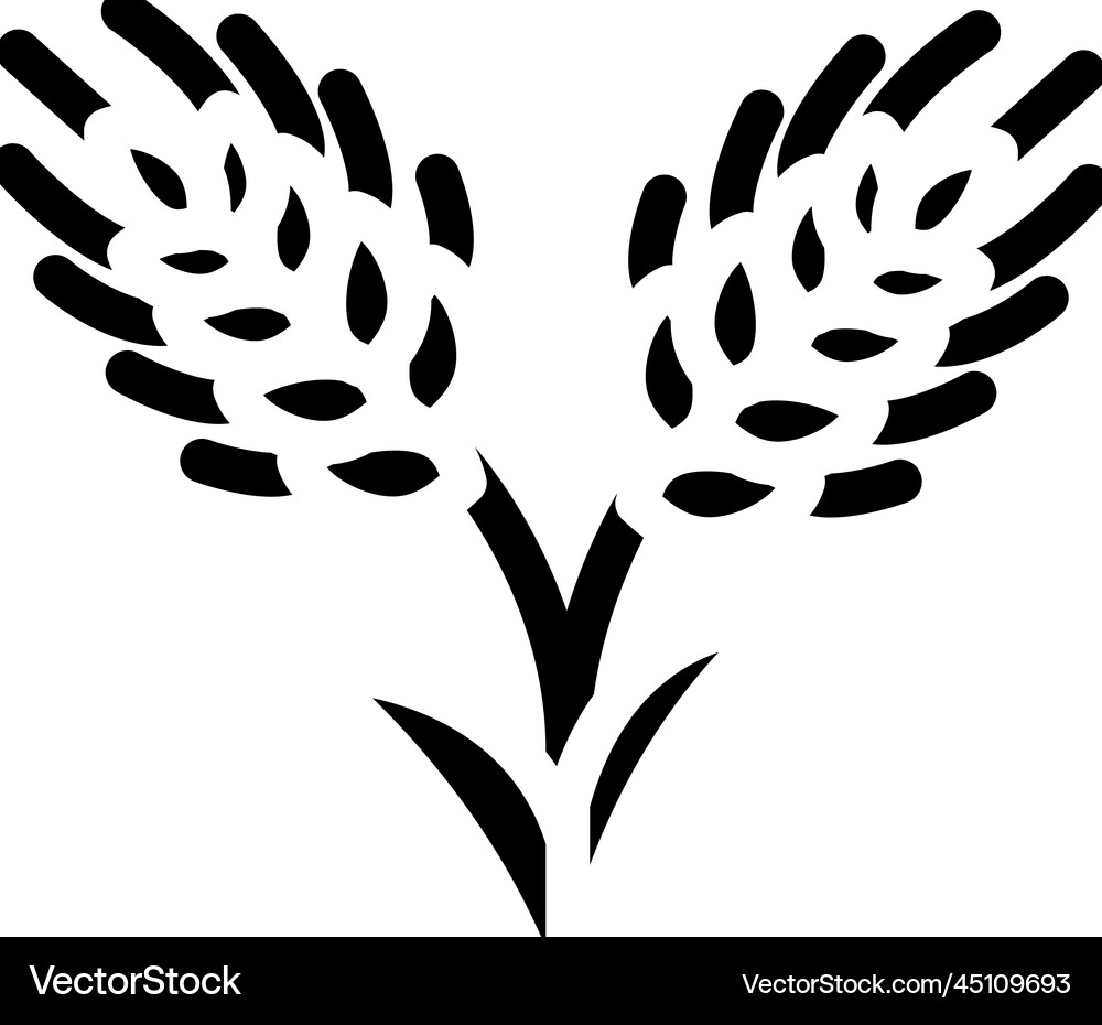 Rye plant food glyph icon Royalty Free Vector Image