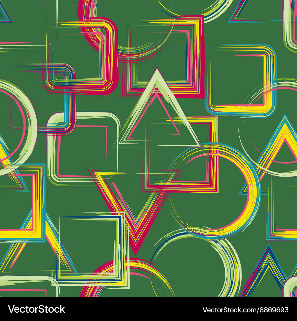 Seamless geometric grange hand drawn paint brash Vector Image