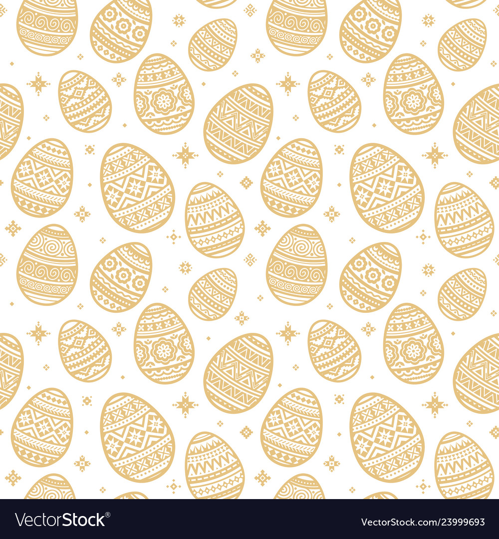 Seamless pattern yellow easter egg flat Royalty Free Vector