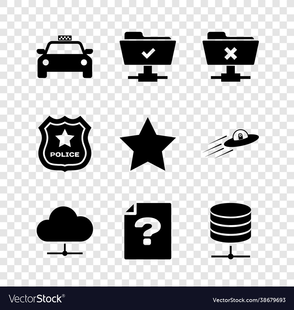 Set taxi car ftp operation successful cancel Vector Image Set taxi car ftp operation successful cancel Vector Image