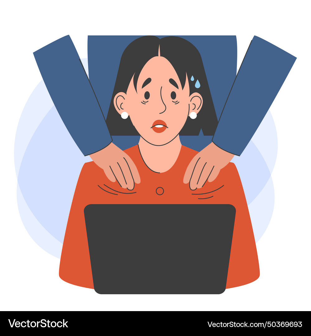 Sexual harassment in the office isolated Vector Image