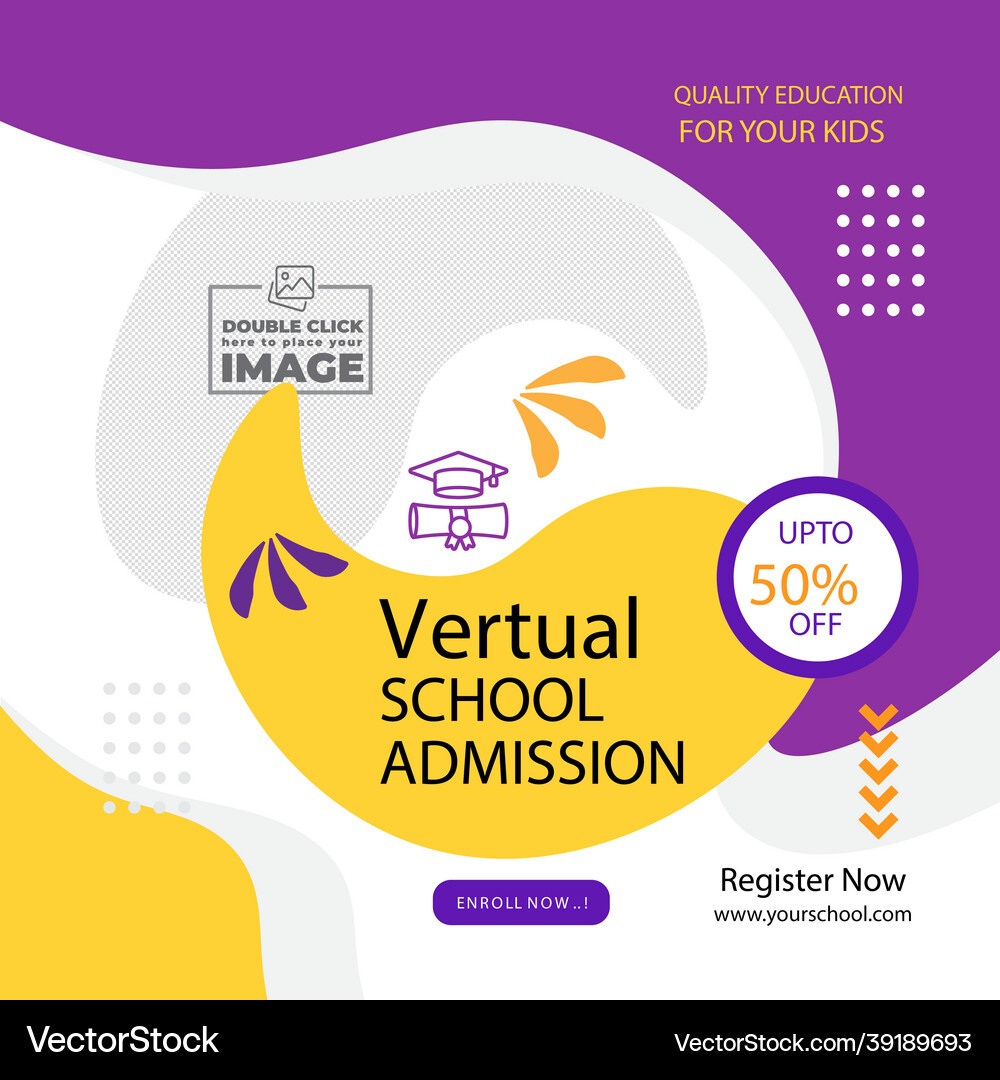 Social media post templates for online classroom Vector Image