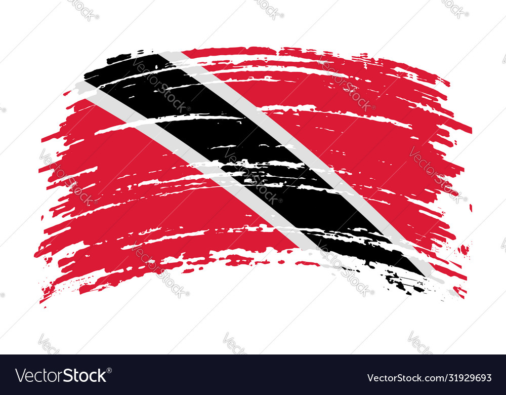 Trinidad and tobago flag in grunge brush stroke Vector Image