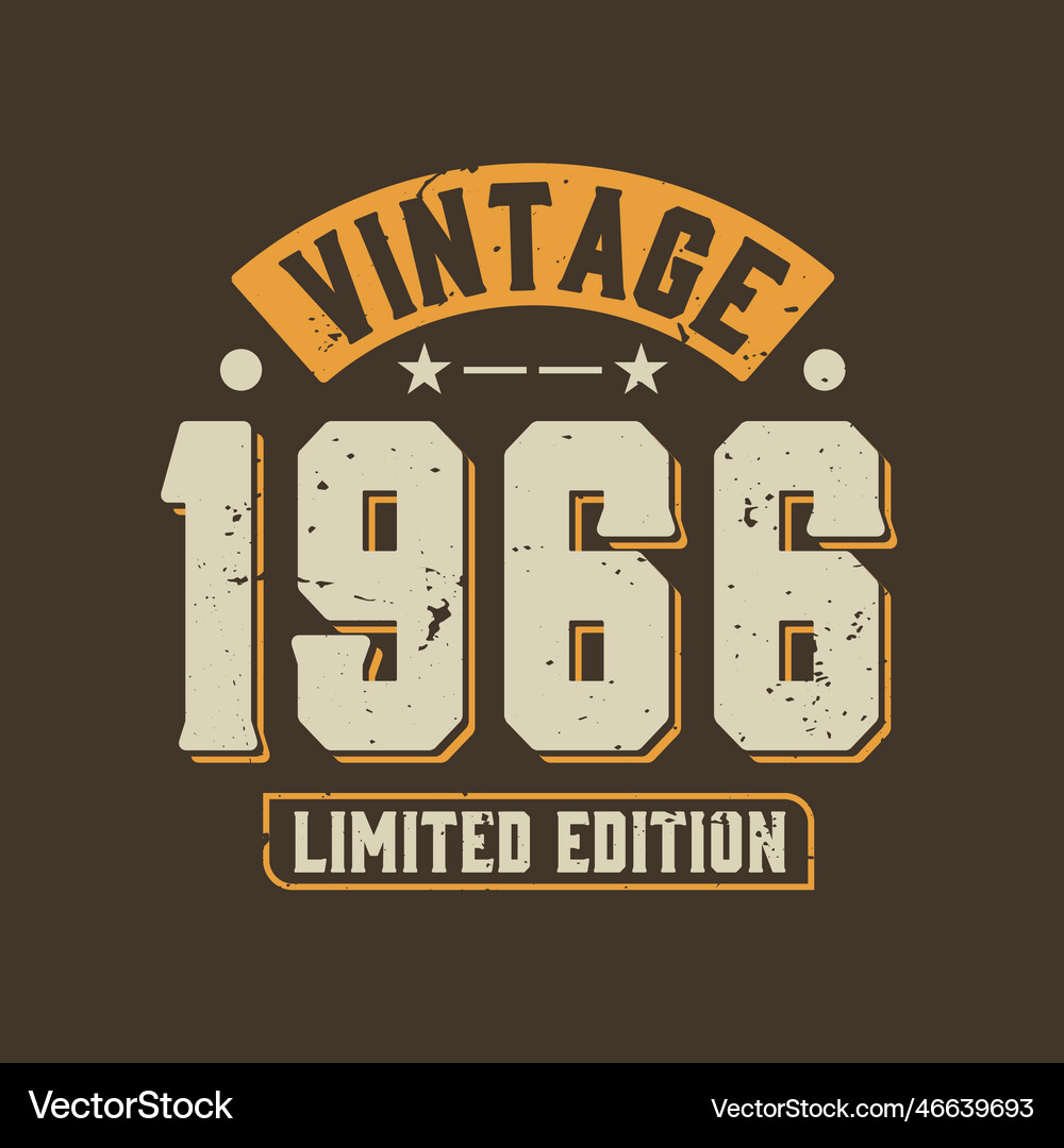 Vintage 1966 limited edition 1966 retro Royalty Free Vector