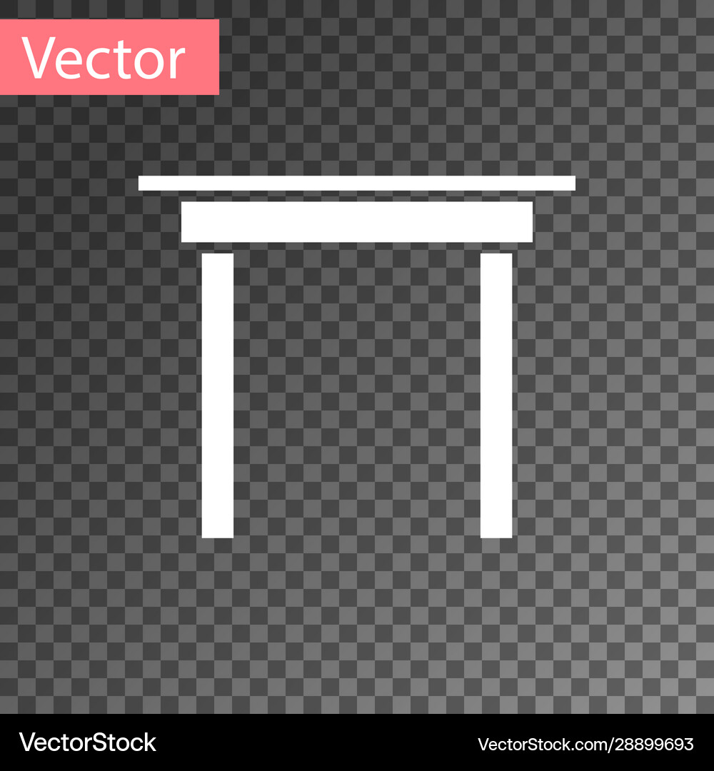White wooden table icon isolated on transparent Vector Image