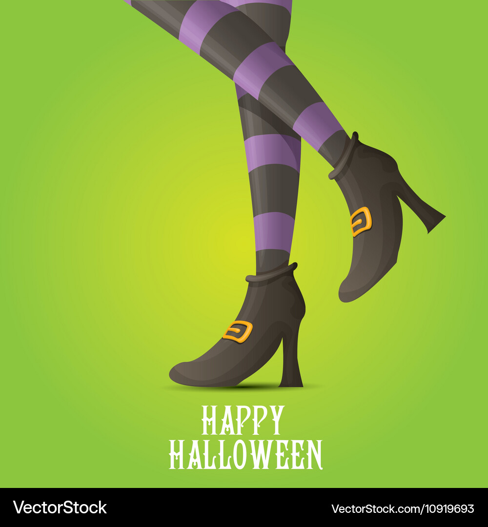 Witch legs halloween background Royalty Free Vector Image