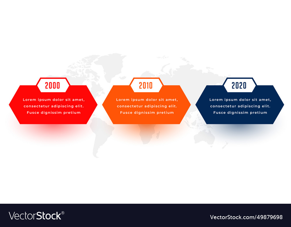 3 step infographic timeline chart template Vector Image