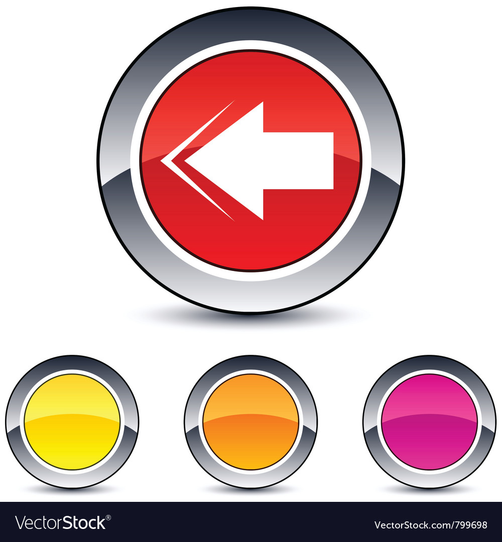 Back arrow round button Royalty Free Vector Image