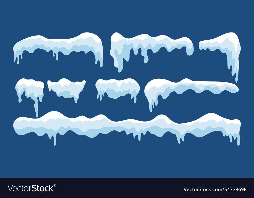 Bundle eight snowdrifts set icons Royalty Free Vector Image