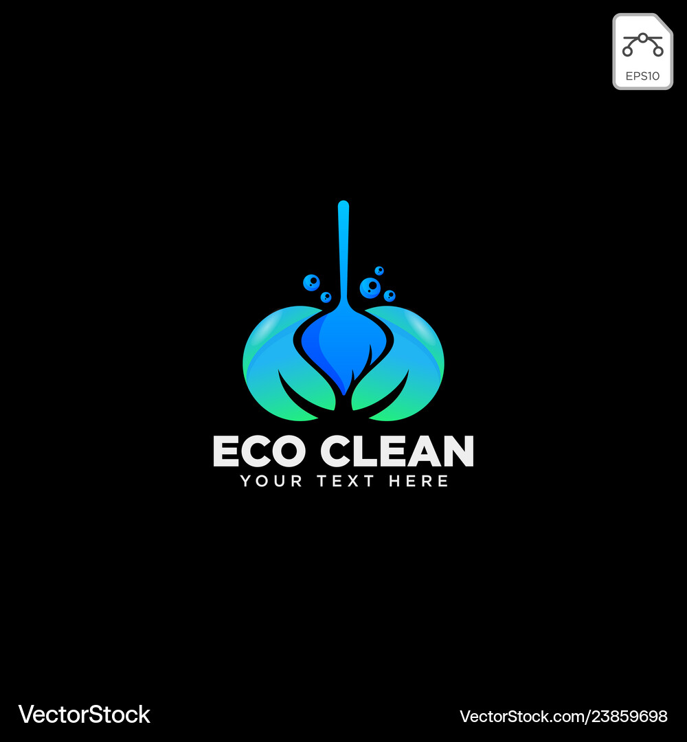 Cleaning service house eco logo template icon Vector Image