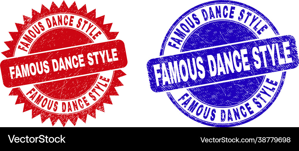 Famous dance style round and rosette watermarks Vector Image
