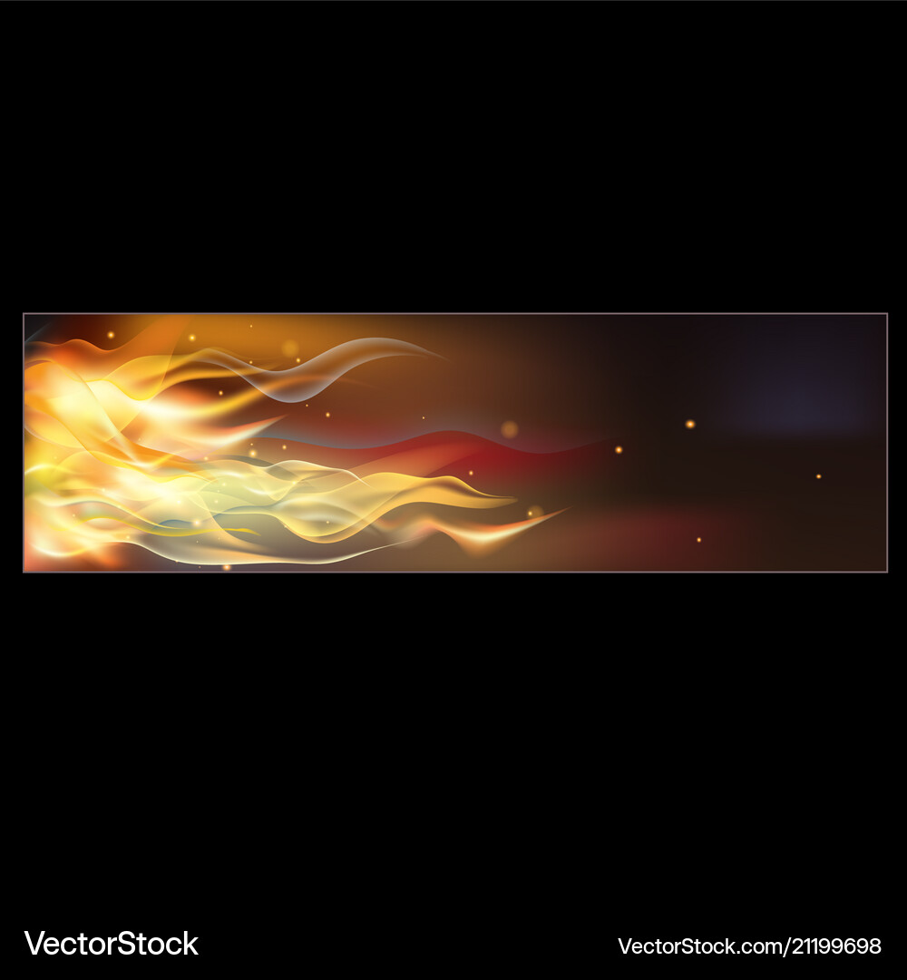 Hot fire banner with orange flames for your design