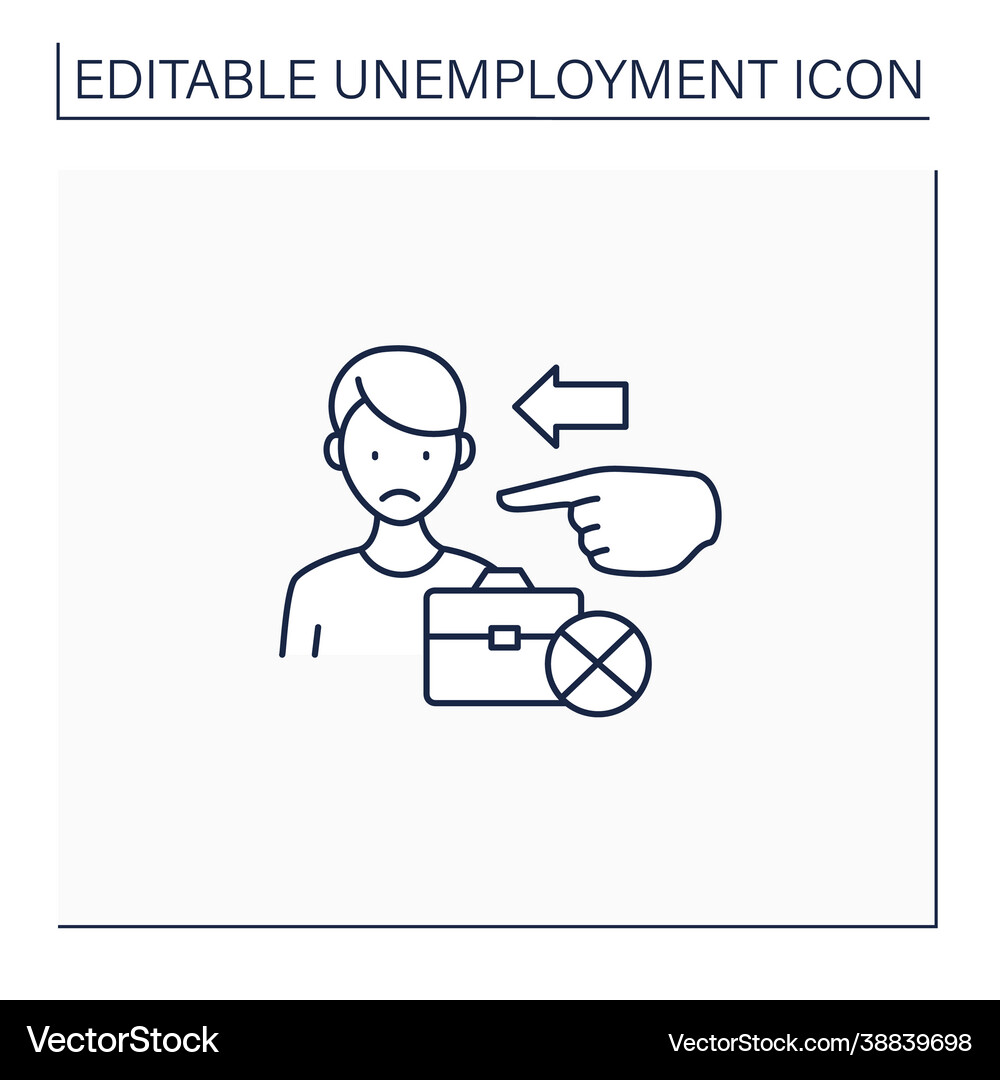 Involuntary unemployment line icon Royalty Free Vector Image