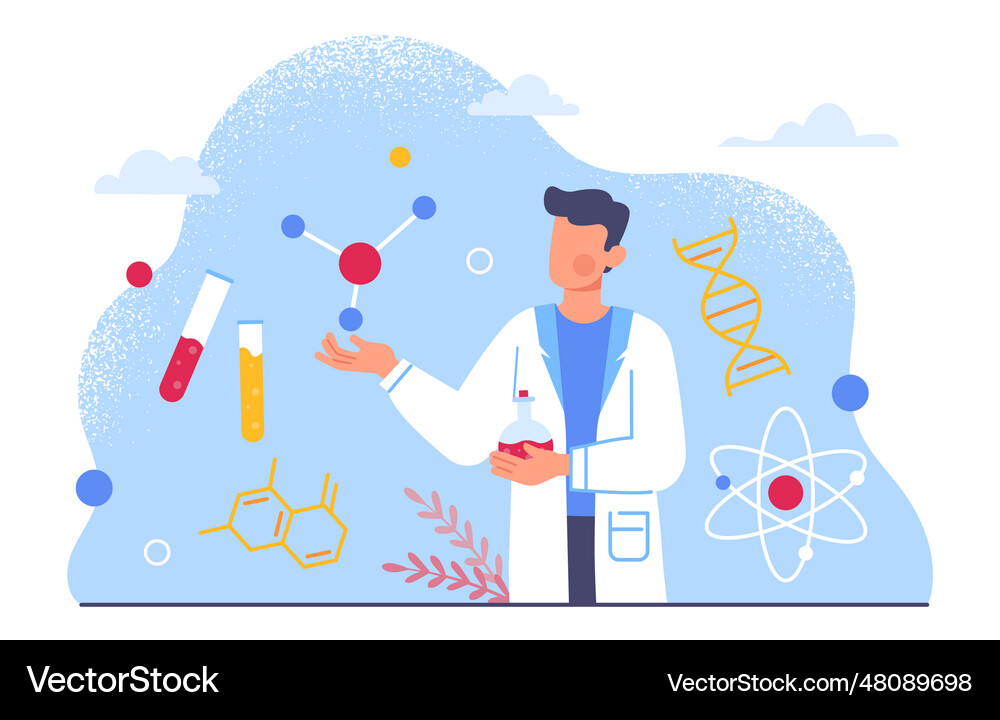 Man scientist concept Royalty Free Vector Image