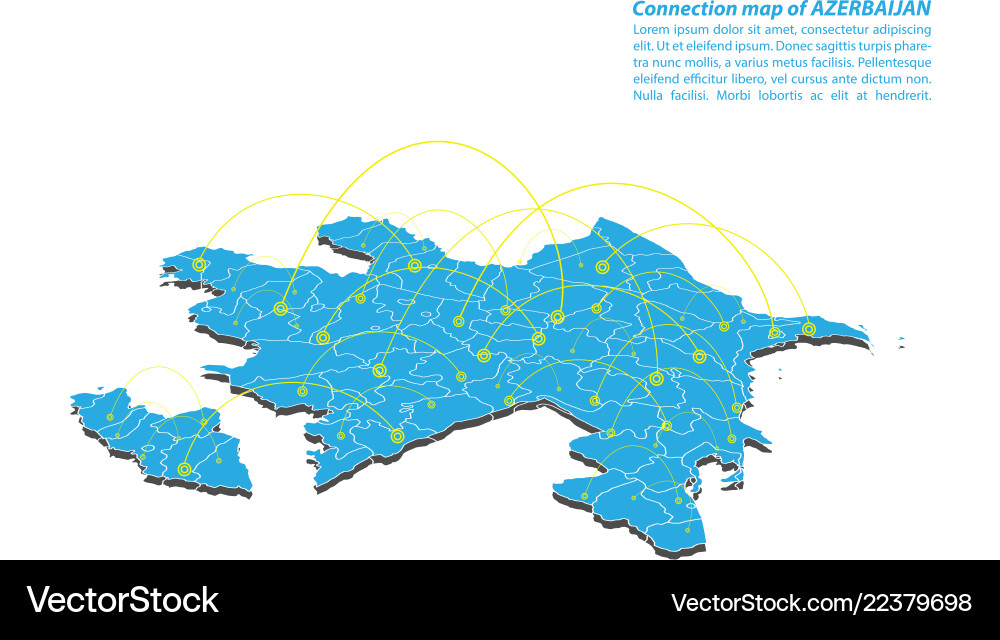 Modern of azerbaijan map connections network Vector Image
