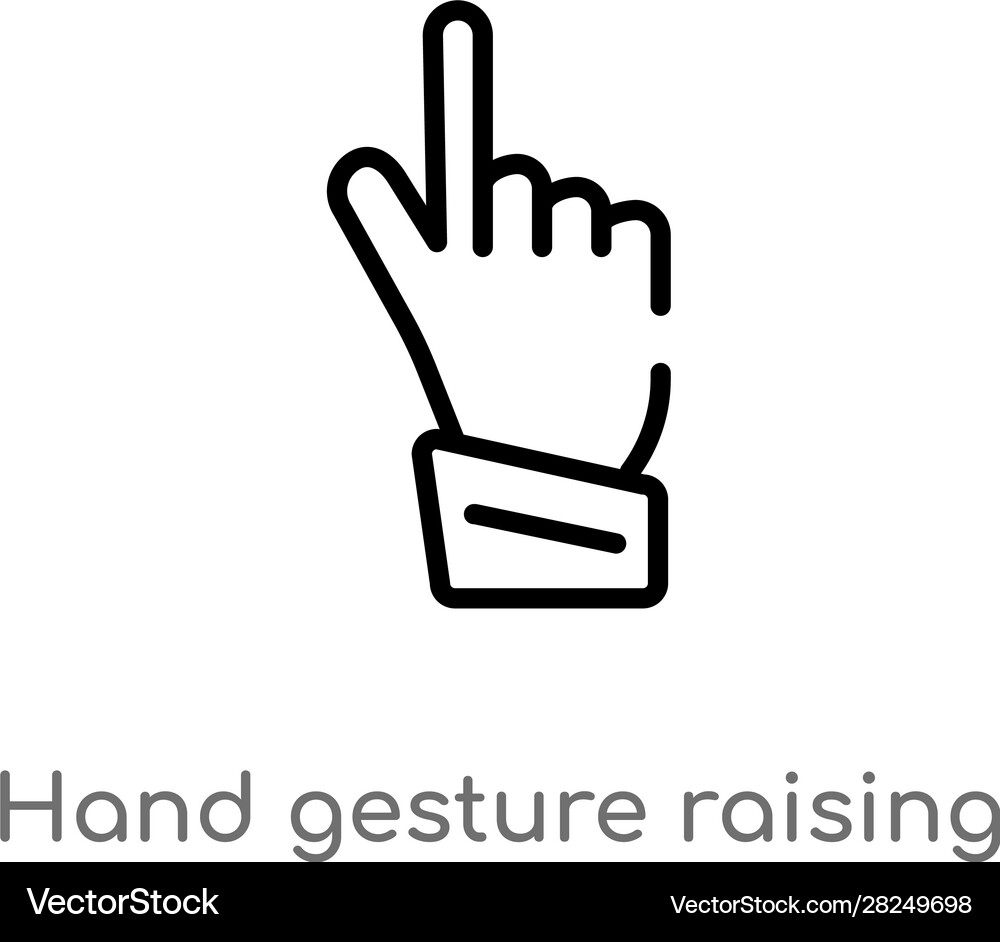 Outline hand gesture raising index finger Vector Image