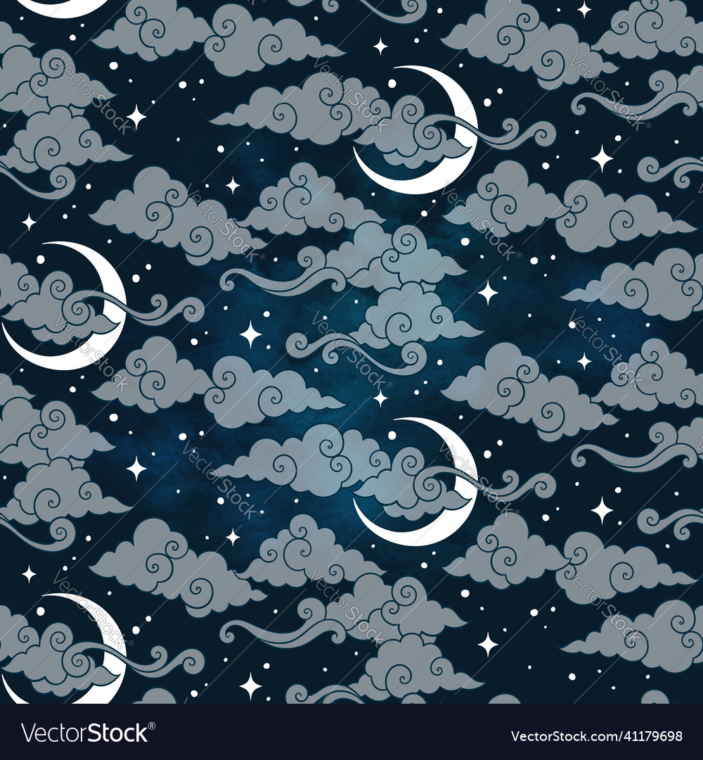 Seamless pattern with celestial bodies Royalty Free Vector