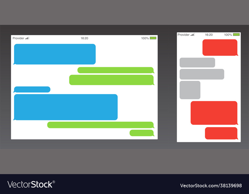 Set messenger ui user interface short message Vector Image