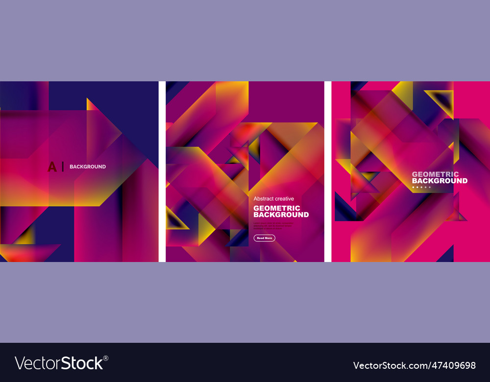 Set of abstract geometric poster Royalty Free Vector Image