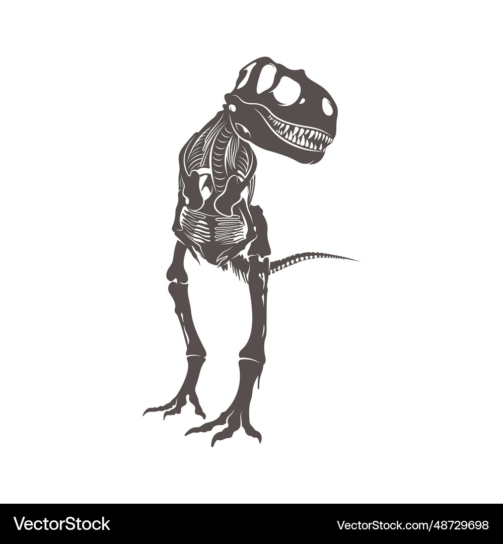 T Rex Dinosaur Skeleton Negative Space Silhouette T. Rex Relative
