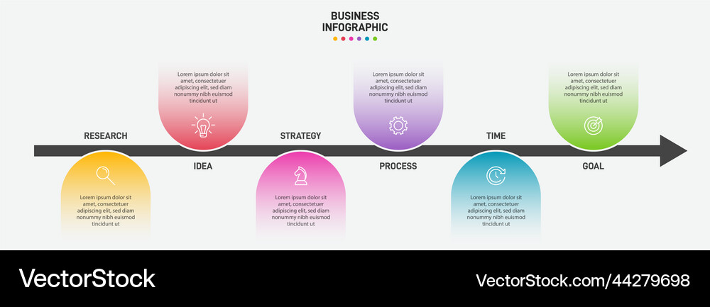 Vertical infographic design with icons and 6 Vector Image