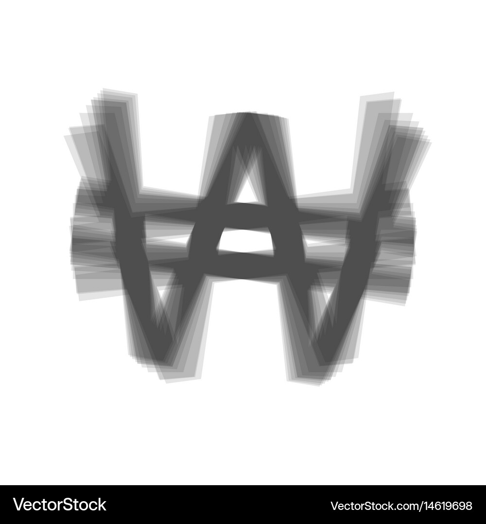 Won sign gray icon shaked at white Royalty Free Vector Image