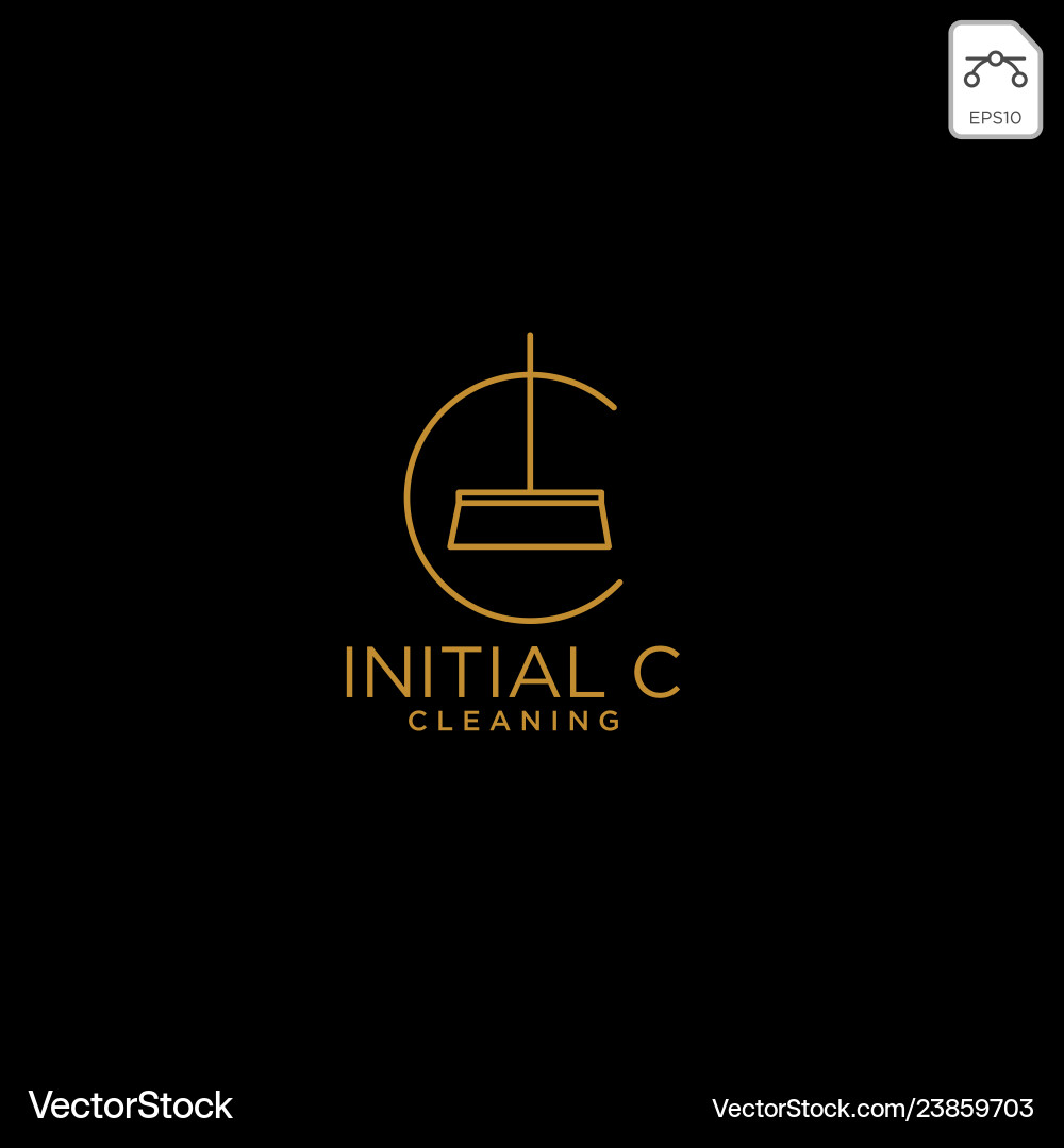 Cleaning service letter c logo template icon Vector Image