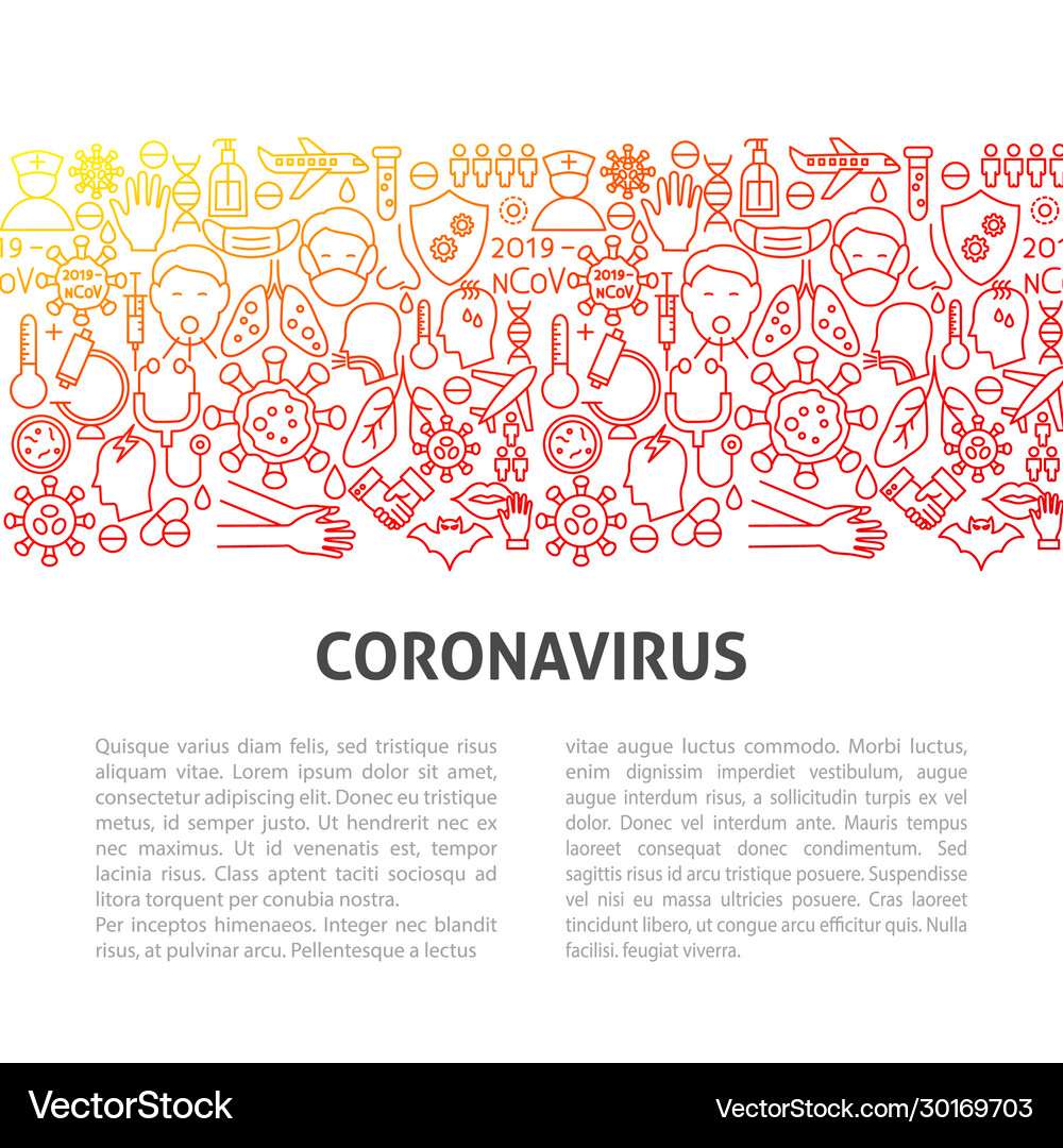 Coronavirus Line Template Royalty Free Vector Image