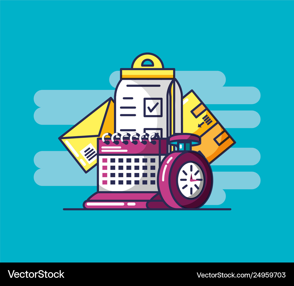 Delivery service order and icons Royalty Free Vector Image