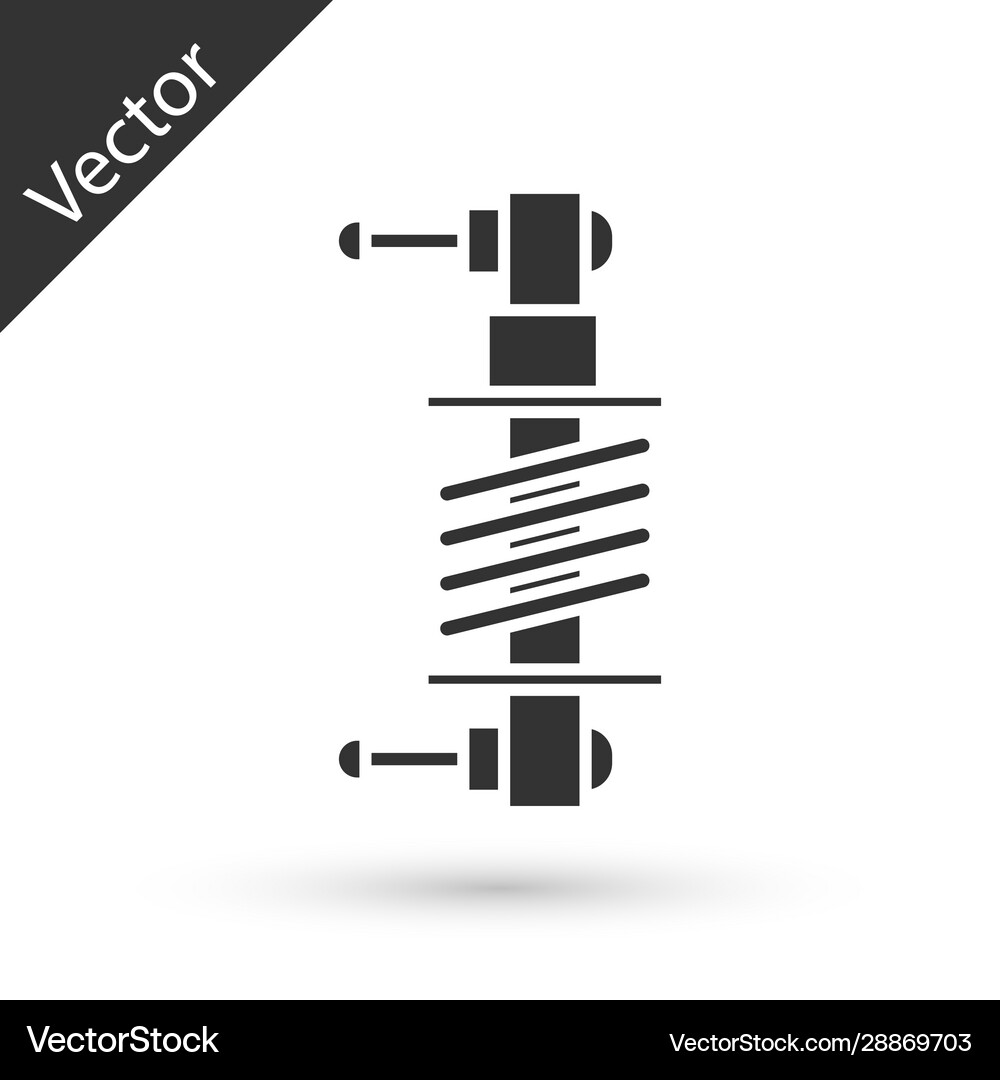 Grey shock absorber icon isolated on white Vector Image