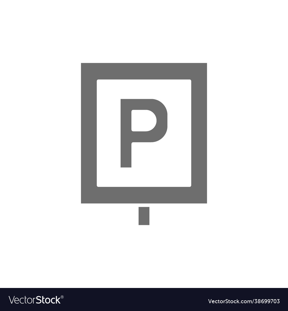 Parking area sign grey icon Royalty Free Vector Image