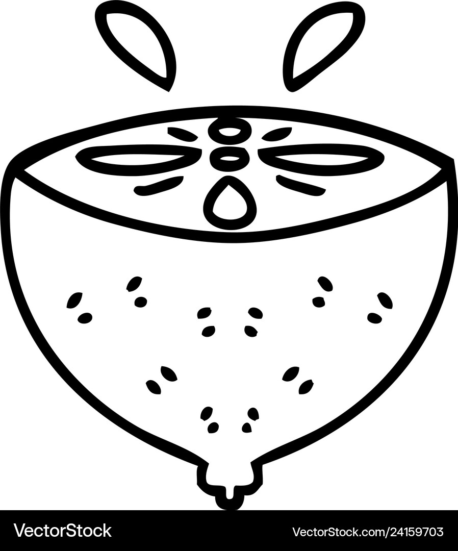 Quirky line drawing cartoon lemon Royalty Free Vector Image