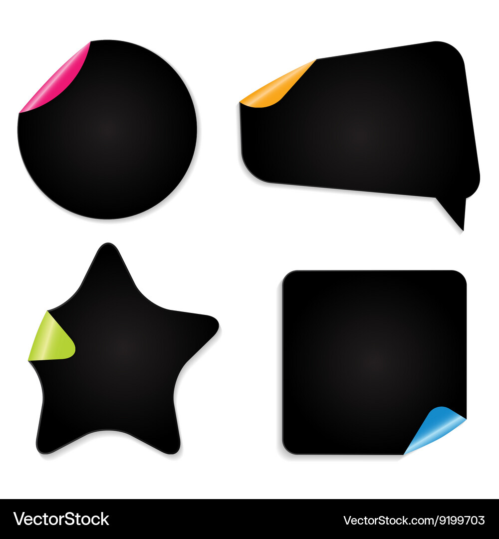 Realistic paper stickers isolated on white Vector Image