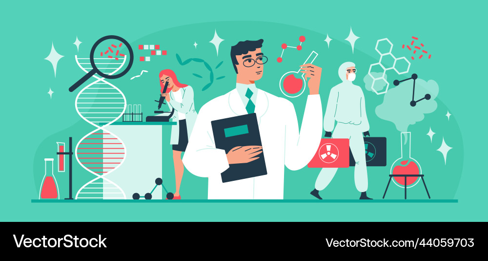 Scientist laboratory flat Royalty Free Vector Image