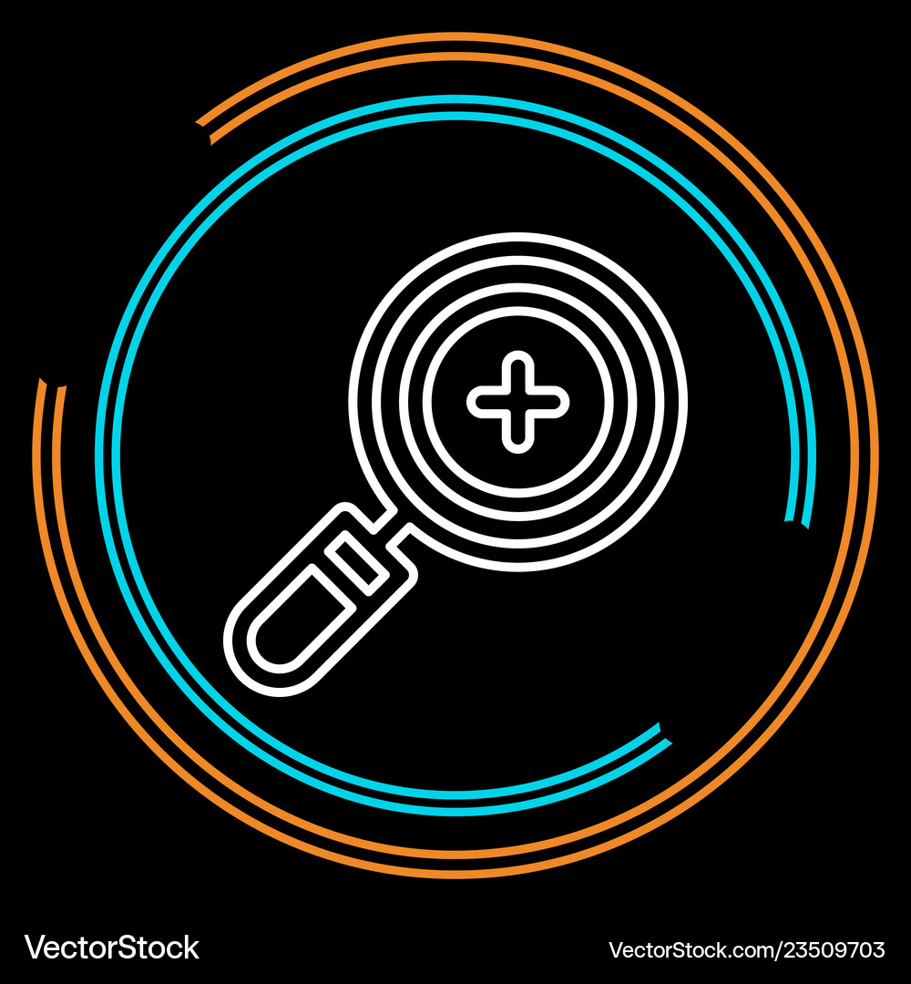 Simple magnifying glass zoom thin line icon Vector Image