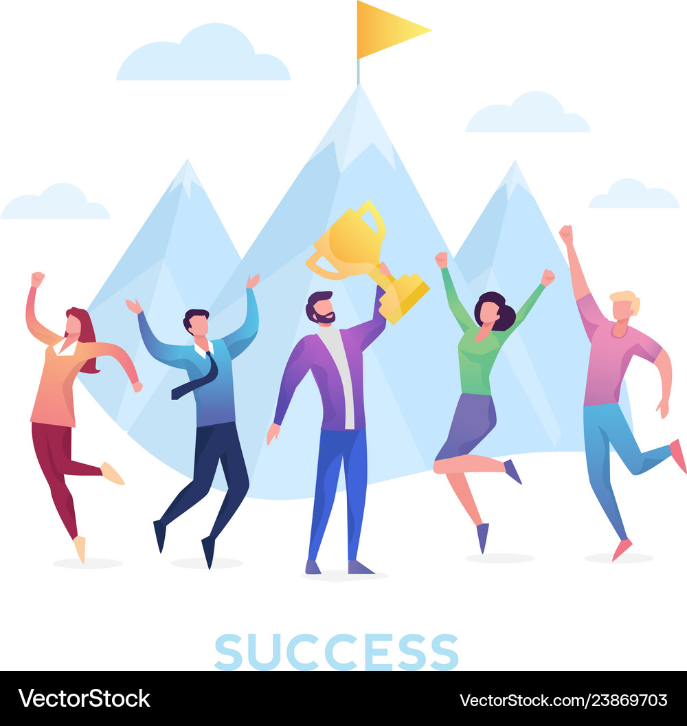 Teamwork success flat design business people Vector Image
