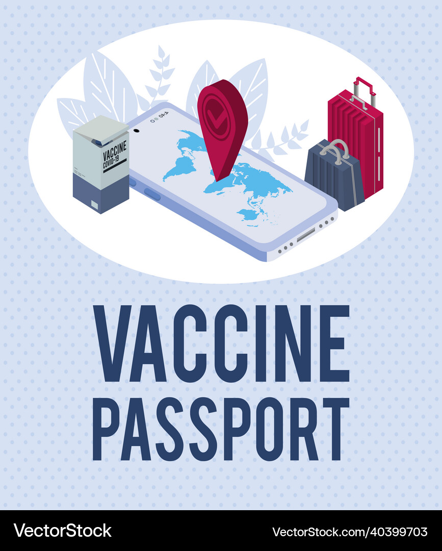Vaccine passport lettering Royalty Free Vector Image