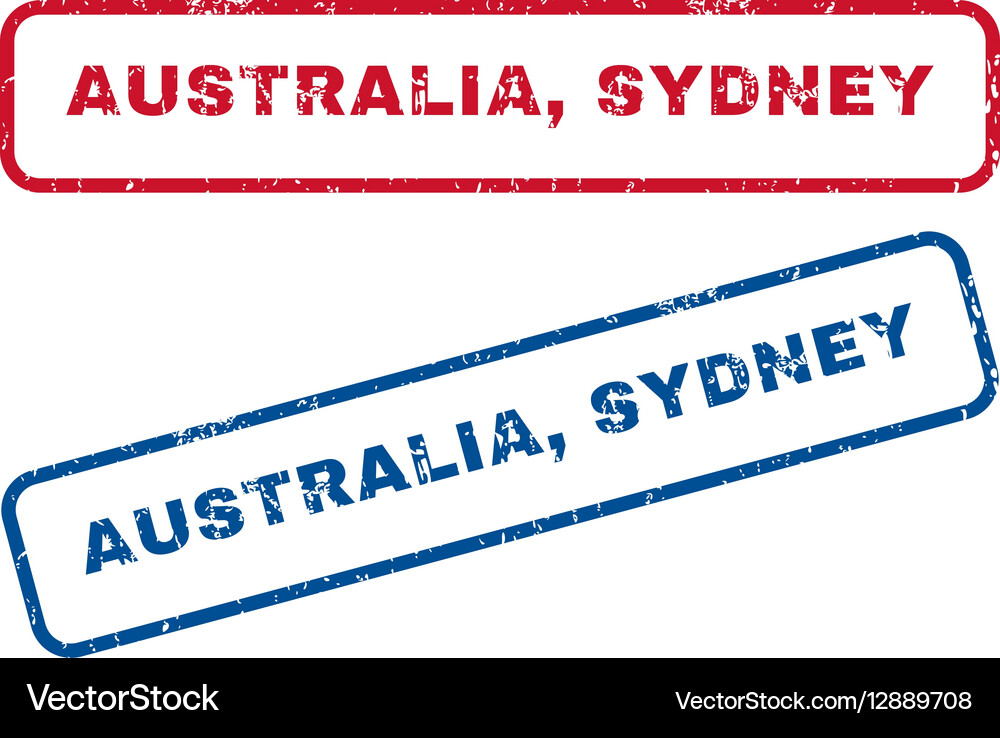Australia sydney rubber stamps Royalty Free Vector Image