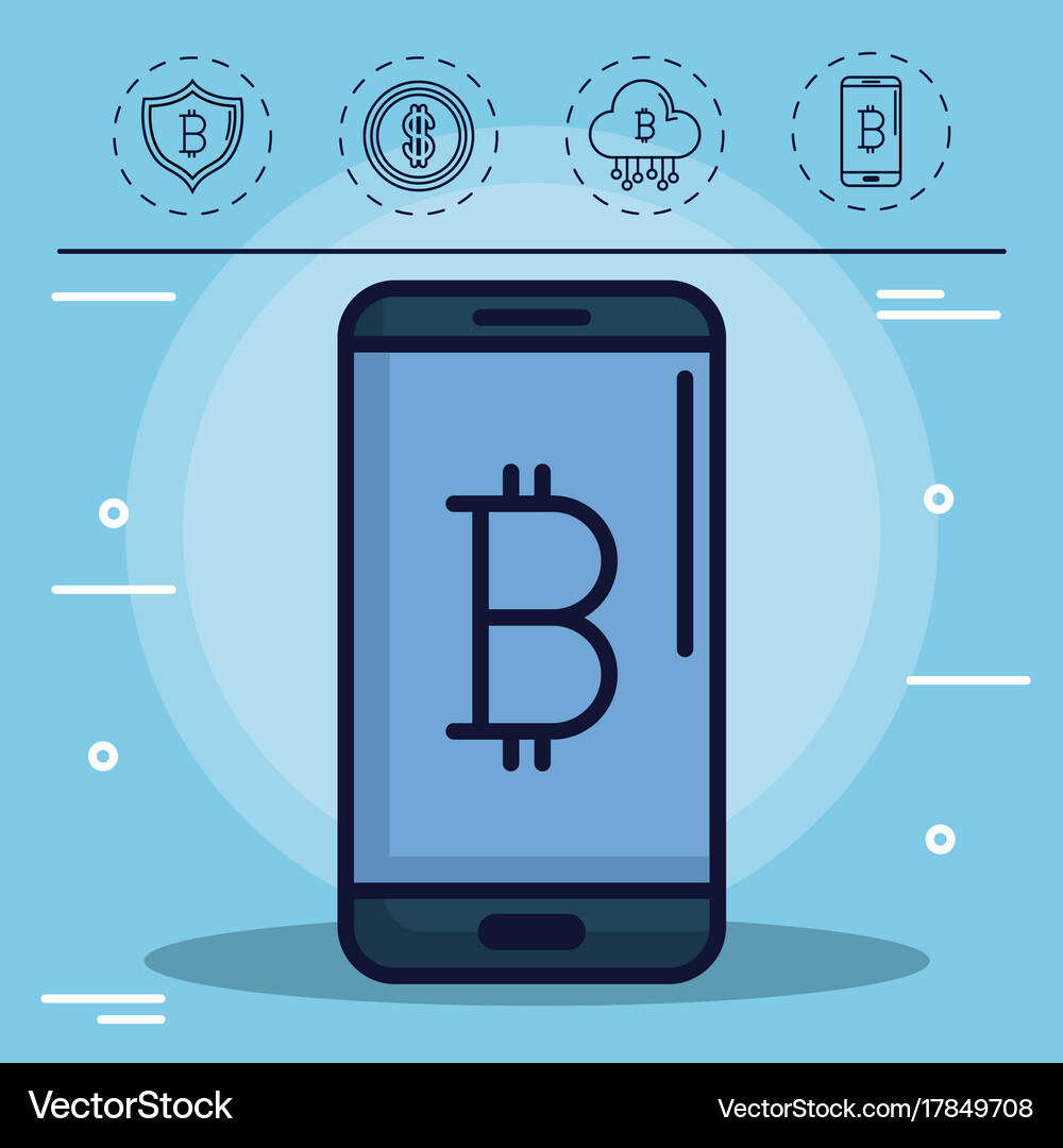 Bitcoin market design Royalty Free Vector Image