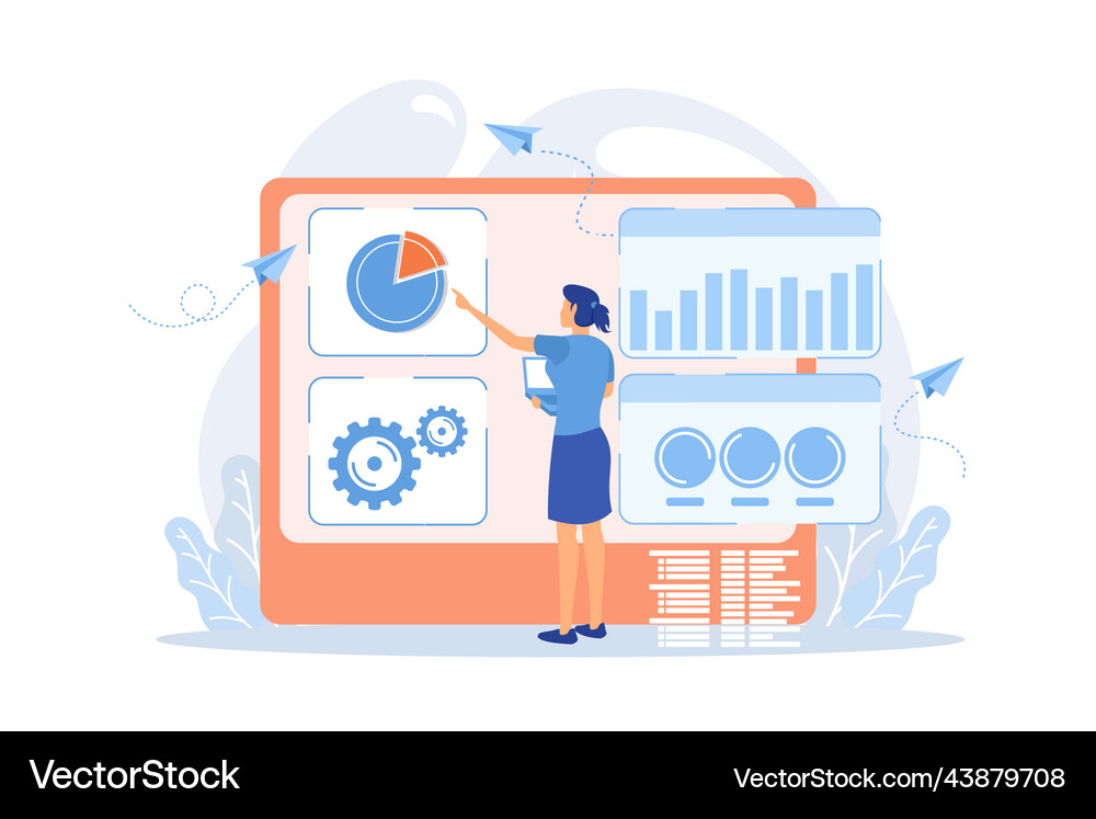 Digital marketing strategist working with Vector Image