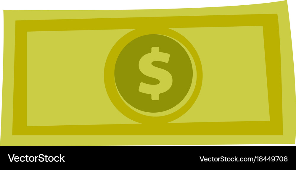 Dollar money banknote cartoon Royalty Free Vector Image