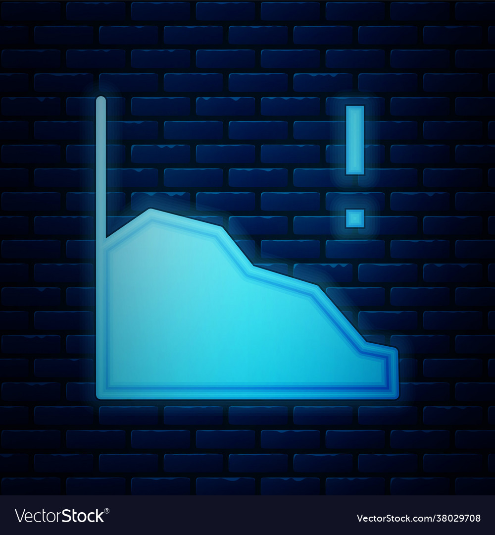 Glowing neon financial growth decrease icon Vector Image