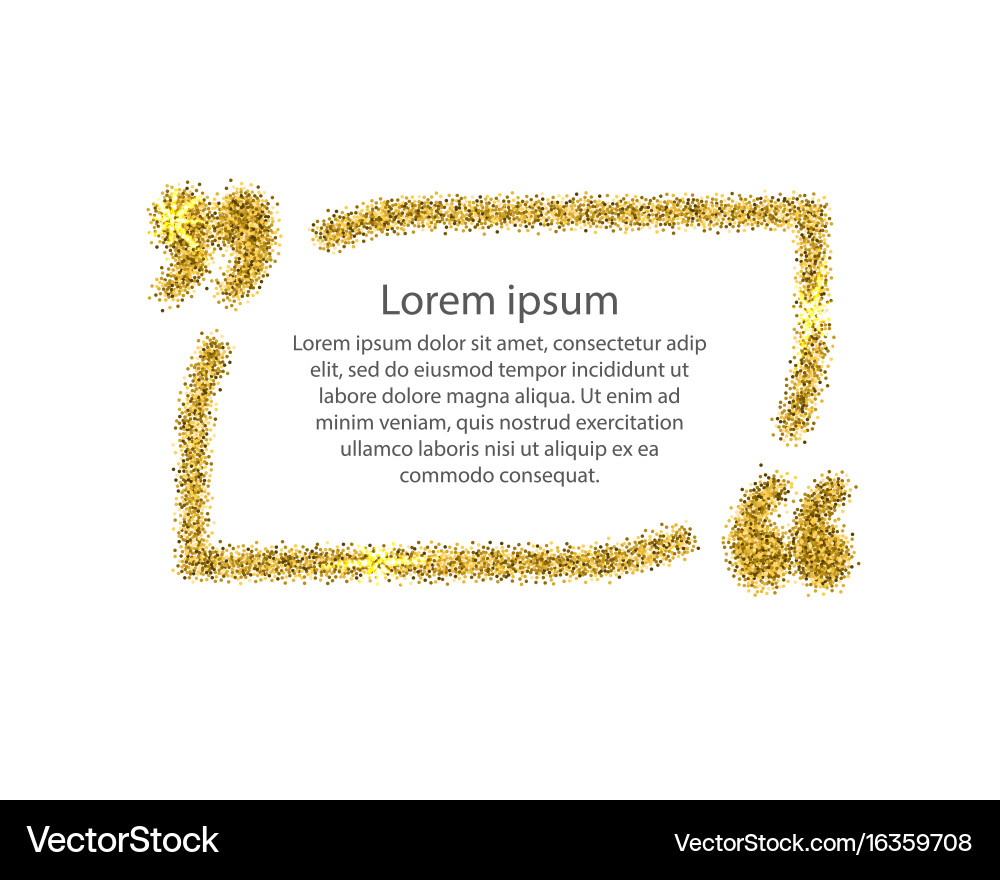 Gold quotation mark speech bubble Royalty Free Vector Image