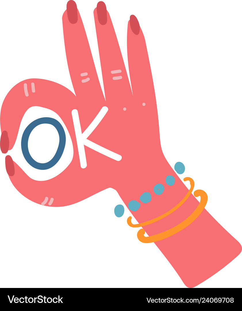 Hand gesture ok sign design element can be used Vector Image