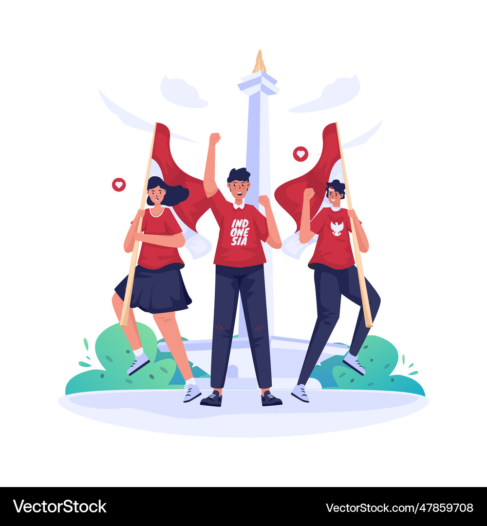 Happy indonesian independence day celebration Vector Image