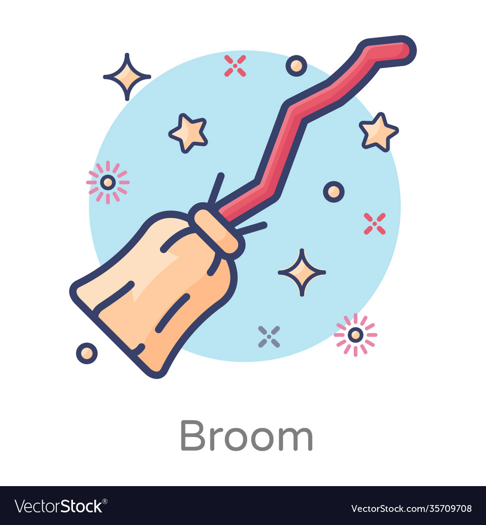 Magic broom Royalty Free Vector Image - VectorStock